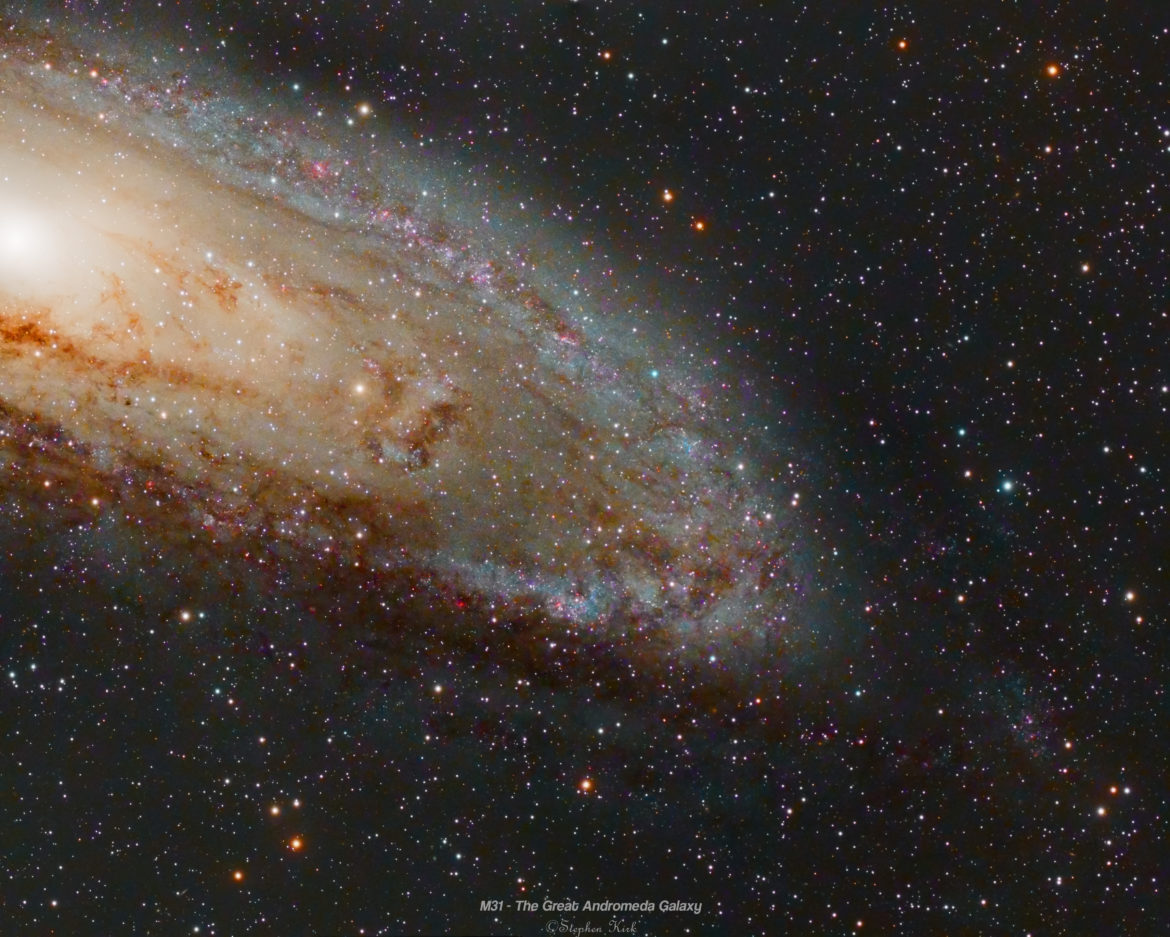 Close Up Study of The Great Andromeda Galaxy M31 with TEC140 and FSQ85 ...