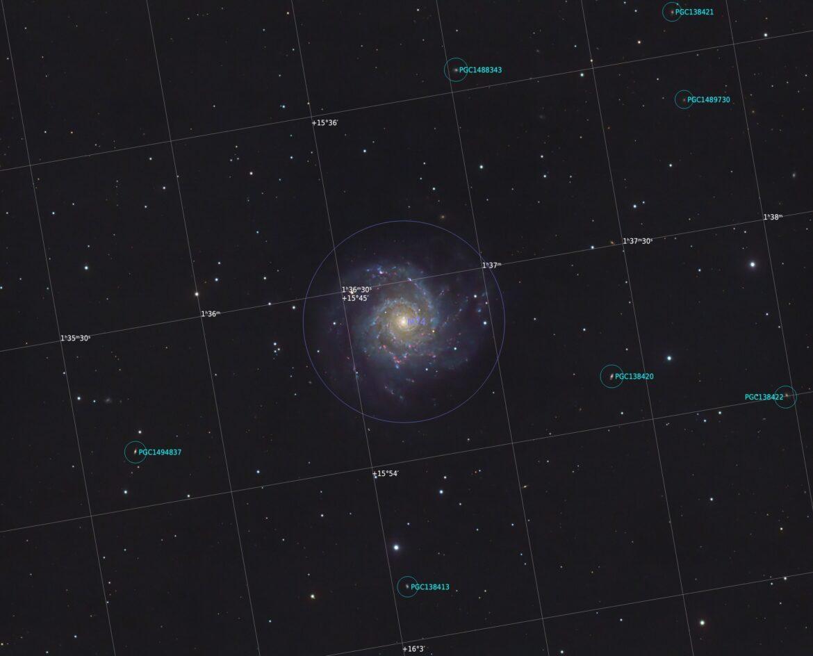 M74 Galaxy with TEC 140 and Atik 460 - SK Astro